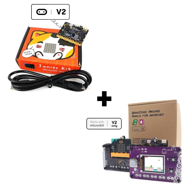 micro:bit V2 MakeCode Arcade Shield ready with Battery and 1.8" TFT Color Screen